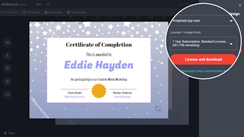 Create a Engaging Certificate with the Free Editor - Shutterstock