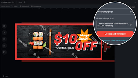 Create a coupon with the Free Editor - Shutterstock