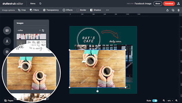 Create a Facebook Image with the Free Editor - Shutterstock