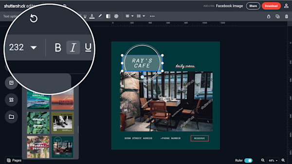 Create a Facebook Image with the Free Editor - Shutterstock