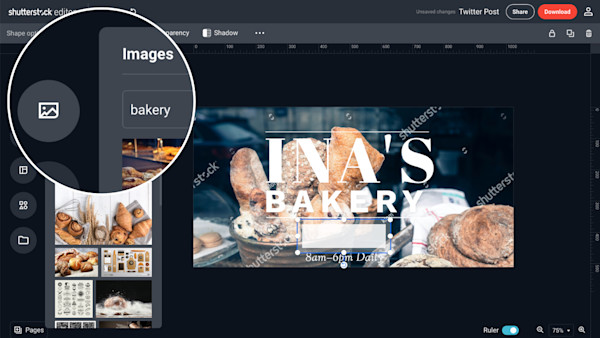 Create a Twitter post with the Free Editor - Shutterstock