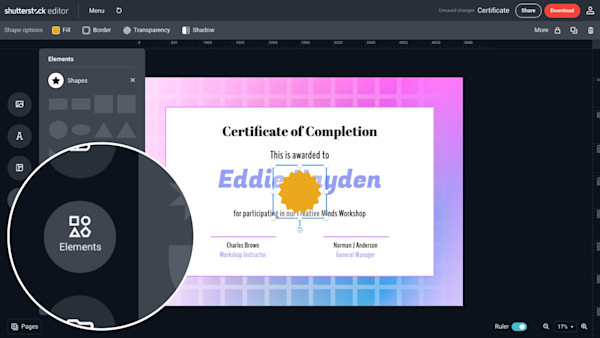 Create a Engaging Certificate with the Free Editor - Shutterstock