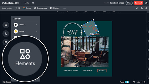 Create a Facebook Image with the Free Editor - Shutterstock
