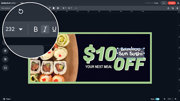 Create a coupon with the Free Editor - Shutterstock