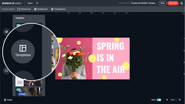 Create a Facebook Mobile Cover with Free Editor - Shutterstock