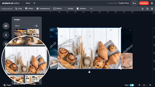 Create a Twitter post with the Free Editor - Shutterstock