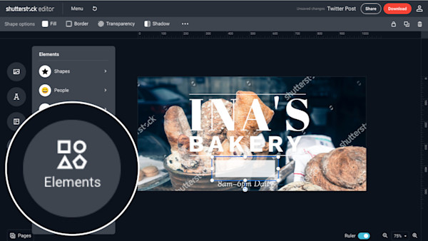 Create a Twitter post with the Free Editor - Shutterstock