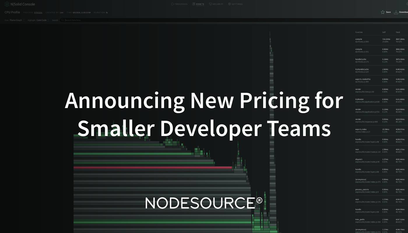 Announcing New NodeSource Pricing for Smaller Teams Using Node.js