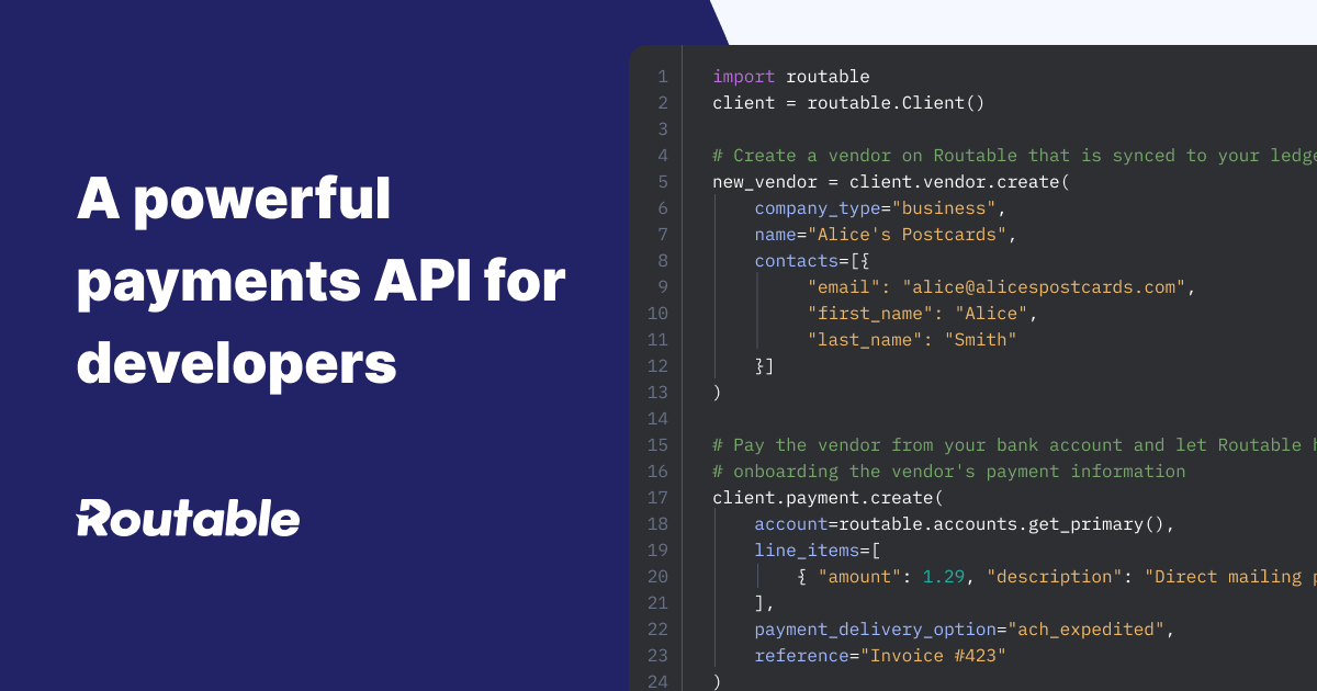 Accounts Payable Solutions for Developers | Routable