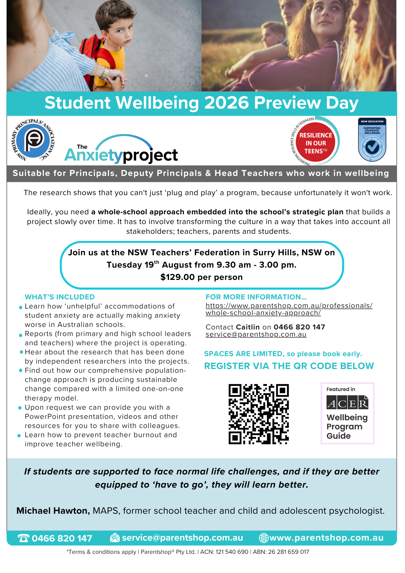 Join us in Sydney on 19 August for this important student wellbeing seminar | Parentshop Blog