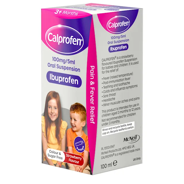 CALPROFEN 100mg/5ml Oral Suspension Ibuprofen 100ml