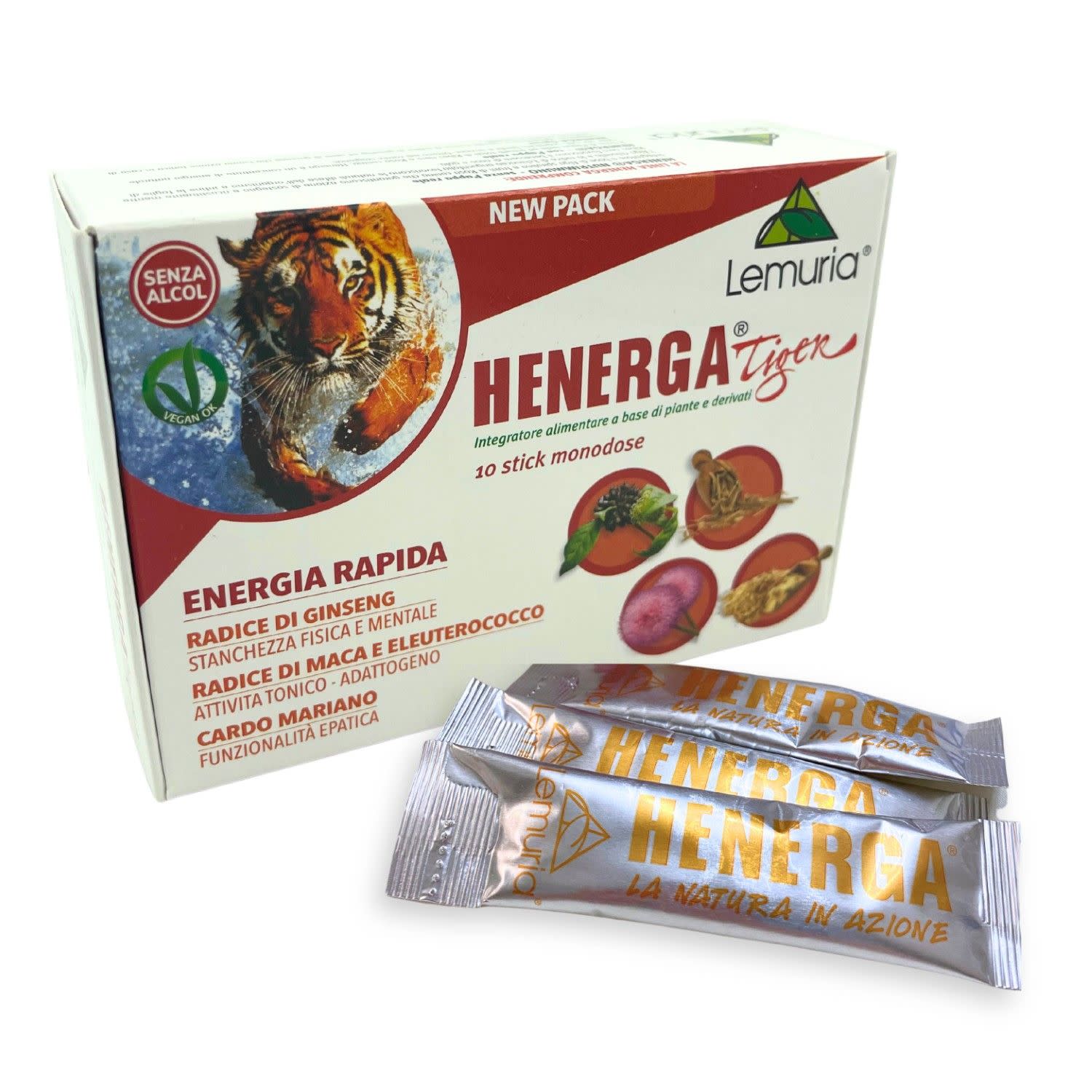 Henerga Tiger Integratore Energia Rapida 10 Stick - Top Farmacia