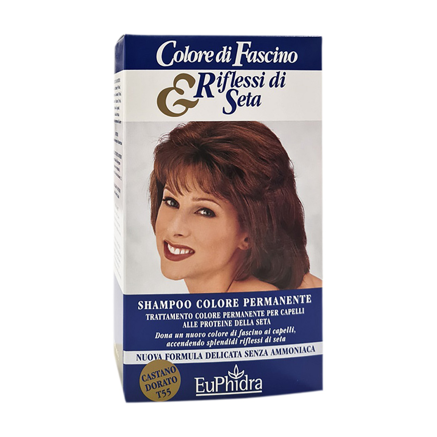 Euphidra Shampoo Colore Permanente Senza Ammoniaca 55 Castano Dorato ...