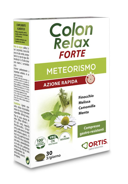 Colon Relax Forte, Integratore colon 30 Compresse – Riduce Meteorismo e ...