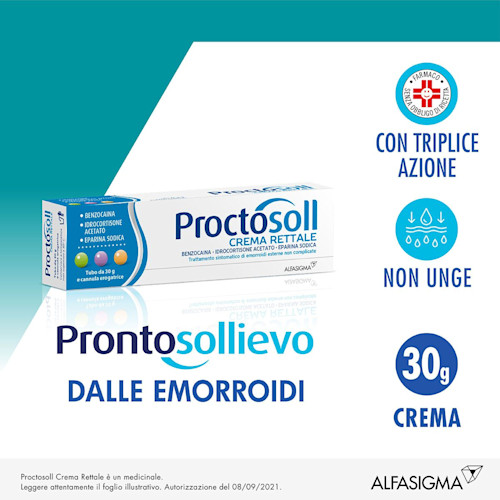 Proctosoll Crema Rettale Emorroidi 30g, medicinale efficace per ...