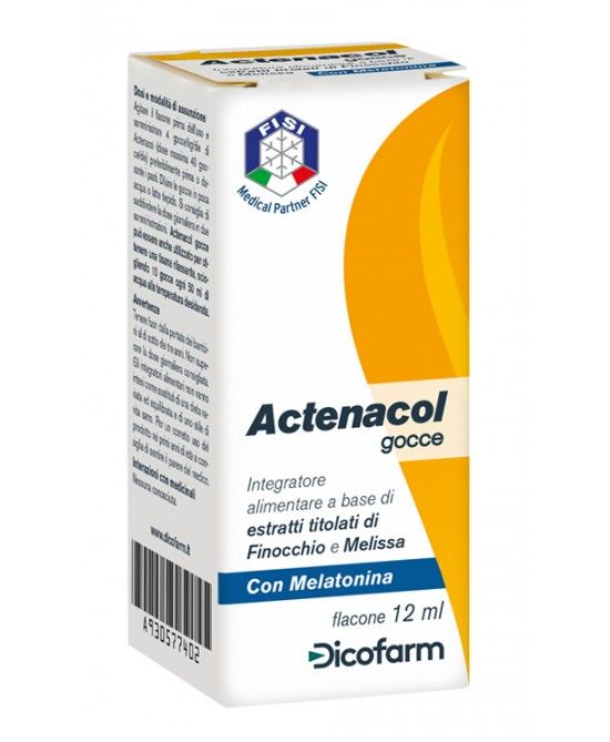 Dicofarm Actenacol Integratore Finocchio Melissa Melatonina Gocce 12ml - Top Farmacia