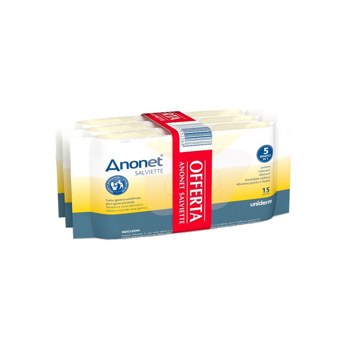 Anonet Salviette Igiene Perianale 3 Confezioni X 15 Pezzi - Top Farmacia