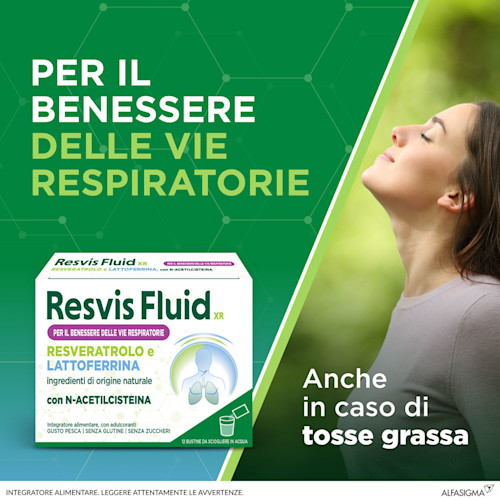 Resvis Fluid Xr Integratore Vie Respiratorie 12 Bustine - Top Farmacia