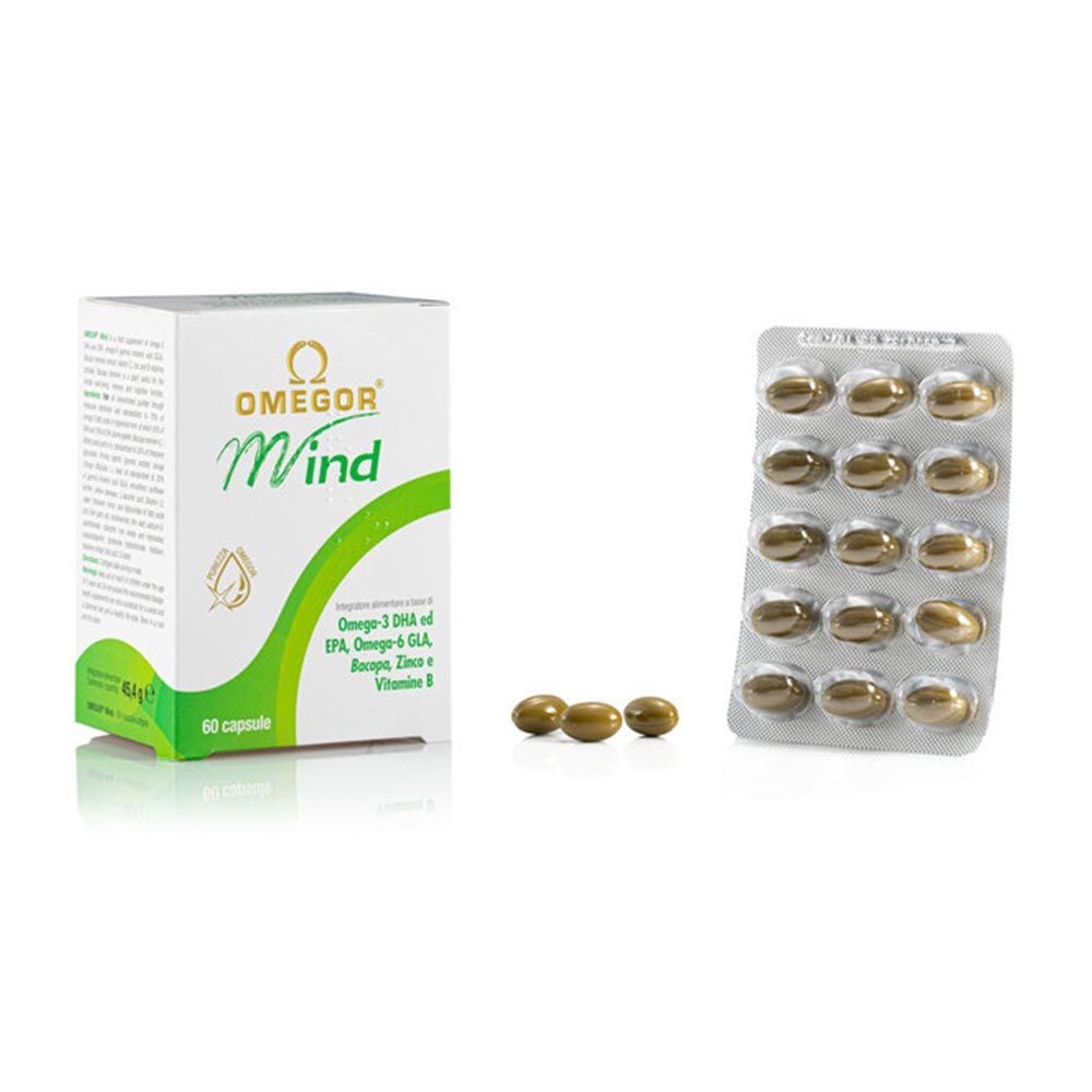 Omegor Mind 60 Perle, Integratore con Bacopa Monnieri, Omega-3, B ...