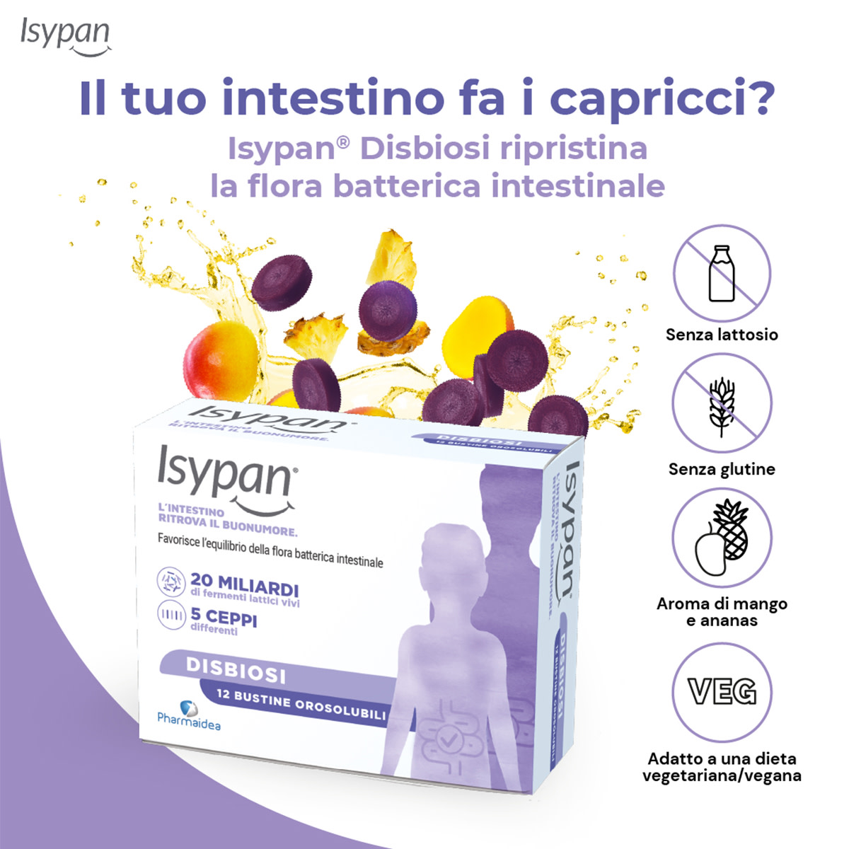 Isypan Disbiosi Fermenti Lattici Probiotici 12 Bustine Orosolubili ...