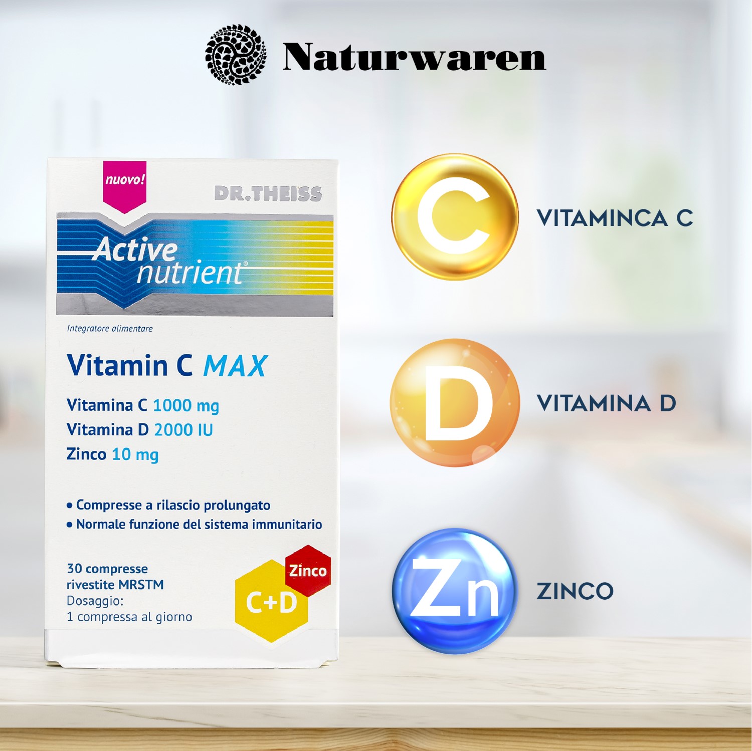 Active Nutrient Vitamin C Max 30 compresse, integratore con Vitamina C ...