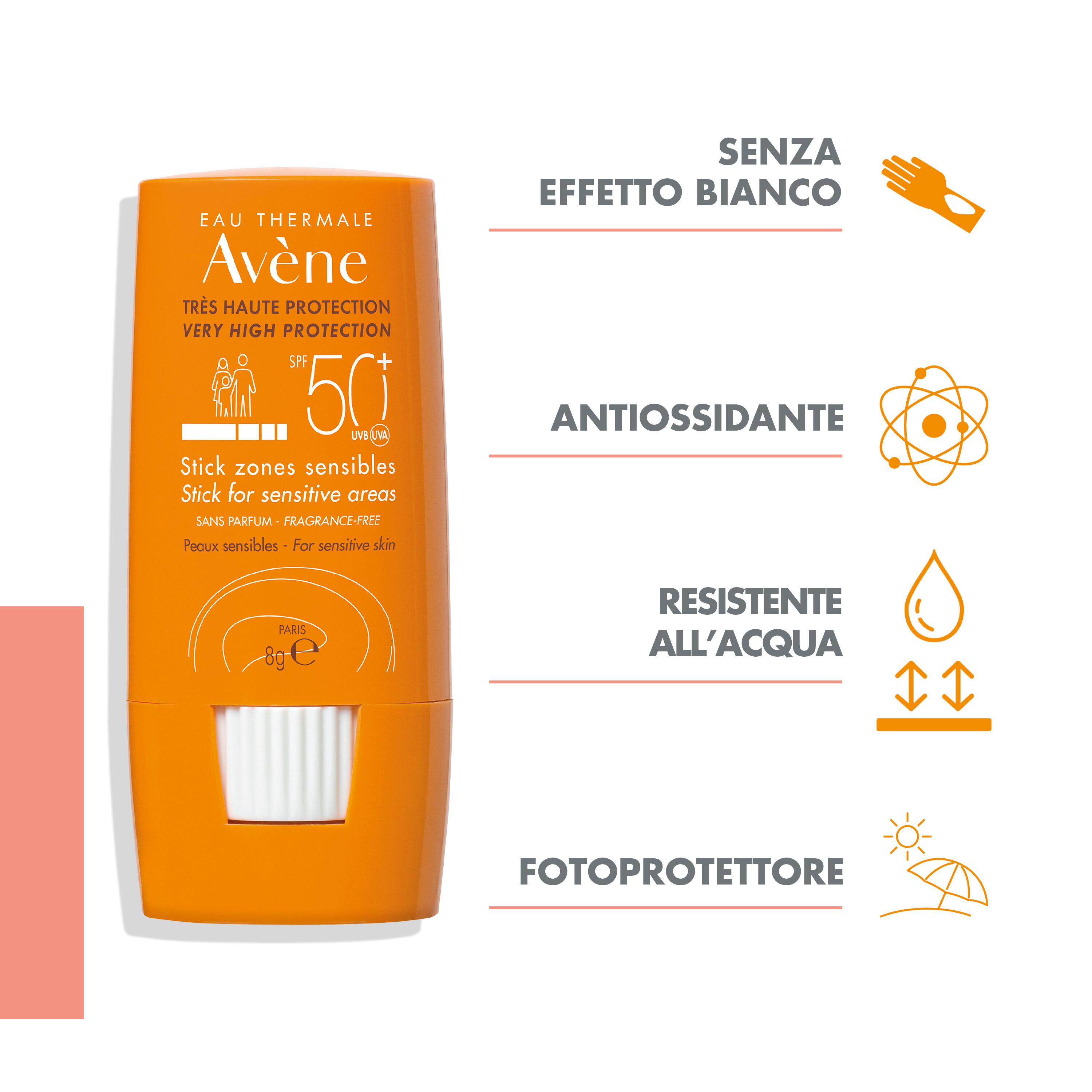 Avene Stick Solare Zone Sensibili SPF 50+ 8g, protezione alta ...