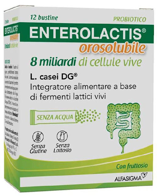 Enterolactis Orosolubile Integratore Fermenti Lattici Vivi 12 Bustine ...