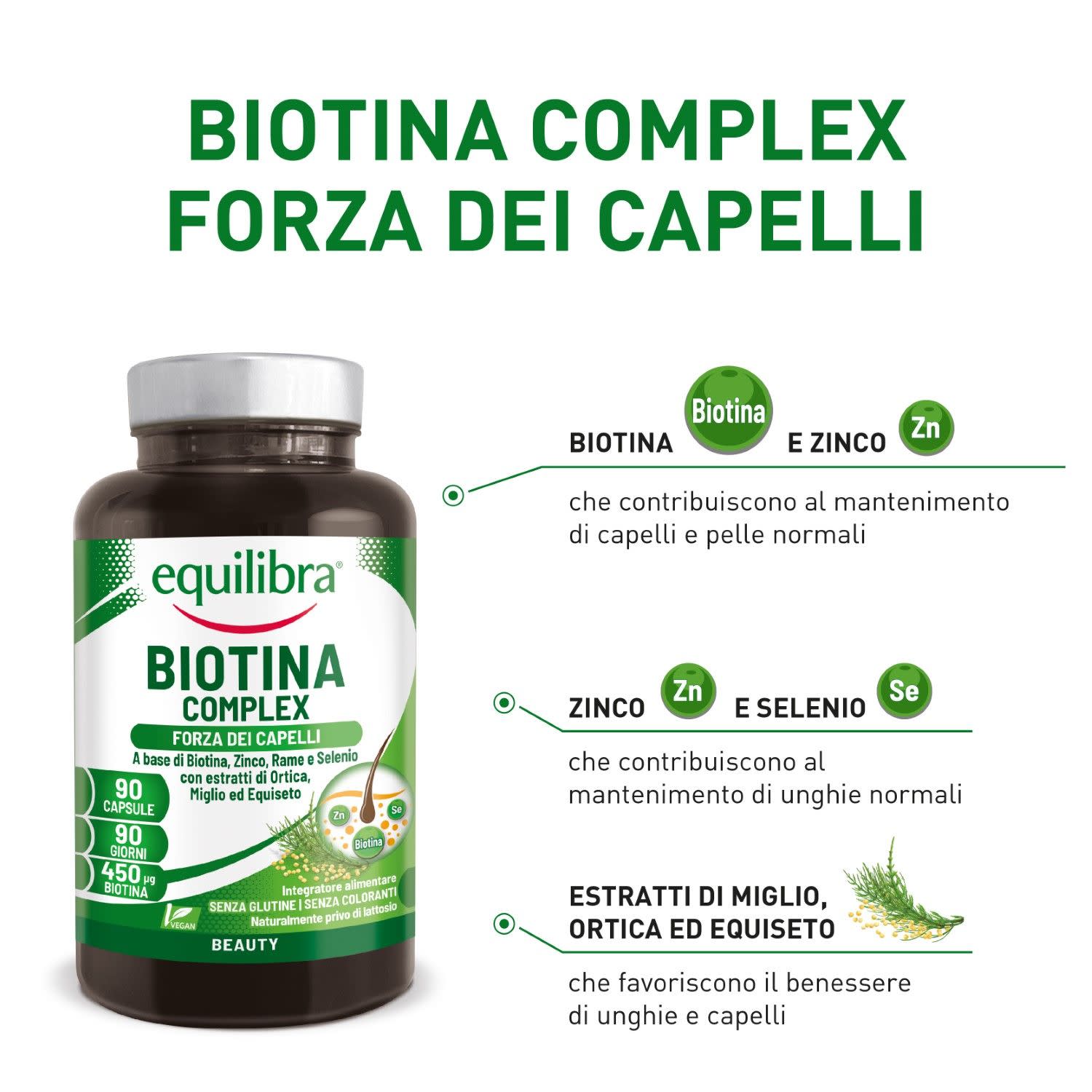 Equilibra Biotina Complex Integratore Capelli 90 Capsule - Top Farmacia