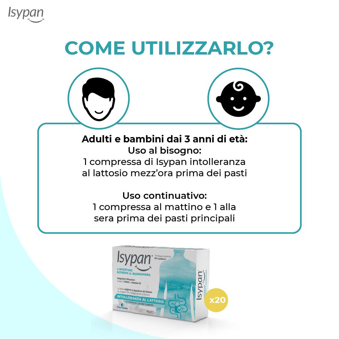 Isypan Intolleranza Lattosio Integratore Intestino 30 Compresse - Top ...