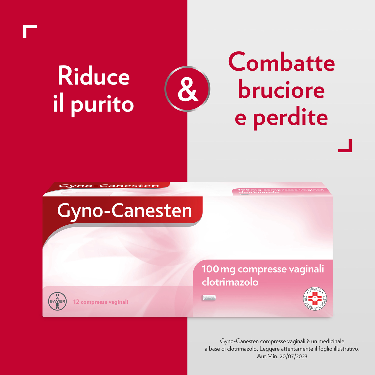 Gyno-canesten 100mg Clotrimazolo, 12 Compresse Vaginali per candida ...