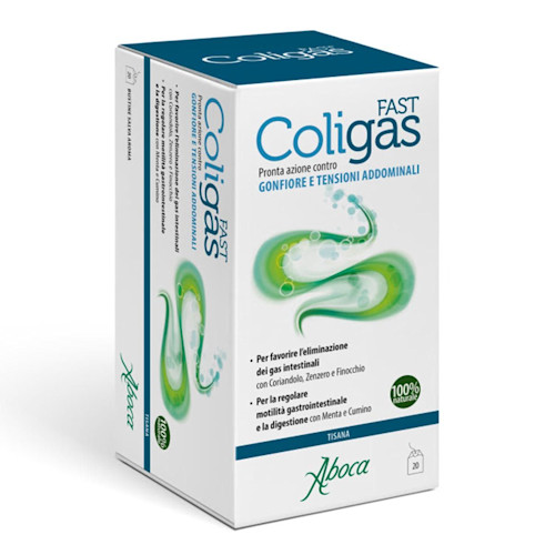Aboca Coligas Fast Tisana 20 Buste, Integratore per Gonfiore Addominale ...