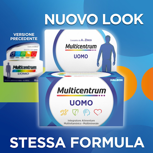 Multicentrum Uomo Integratore Alimentare Multivitaminico Vitamina B D3 ...