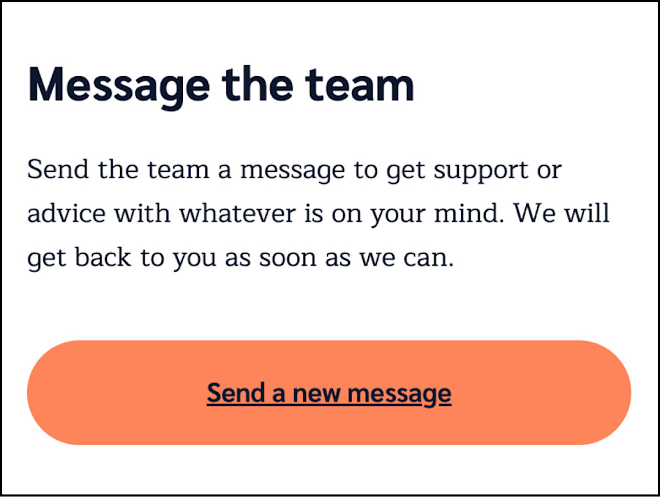 A screengrab from Qwell showing the Message the team screen