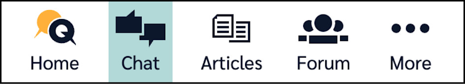 A screengrab from Qwell showing the main navigation items