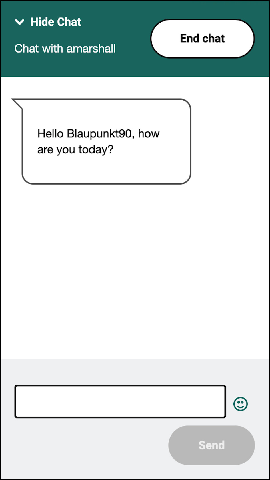 A screengrab from Qwell showing a chat session in progress
