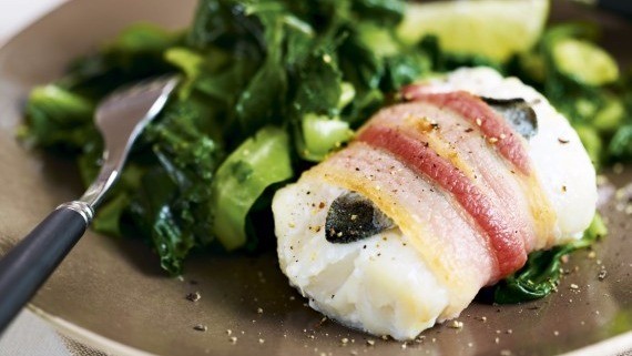 Fish and pancetta wraps with broccoli | Lorraine