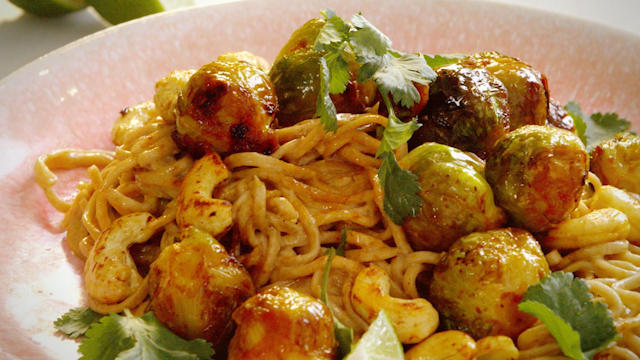 Ching's creamy coconut noodles with roasted sprouts | Lorraine