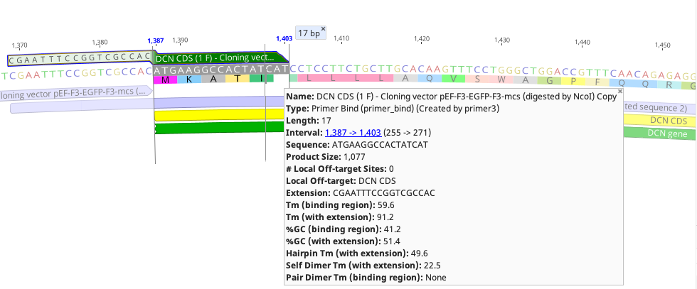 Practice Gibson Assembly - Geneious