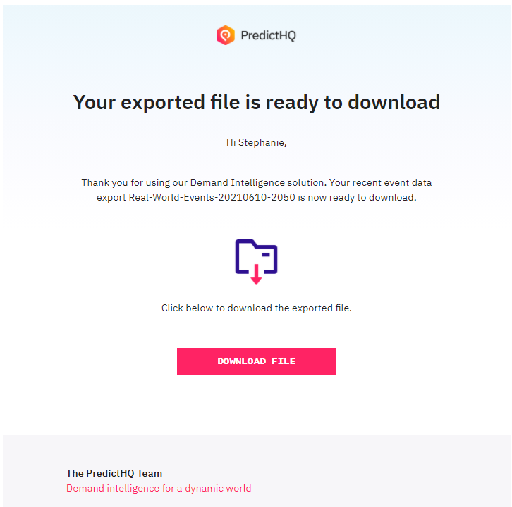 Export events data from Control Center - PredictHQ