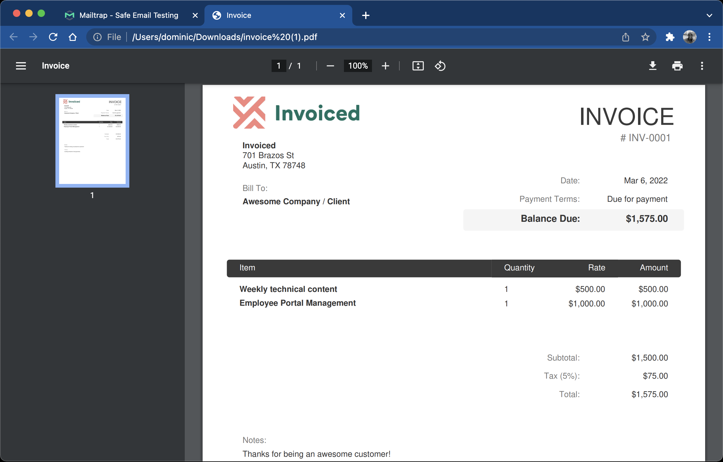 Build an automated invoice generator application | CircleCI