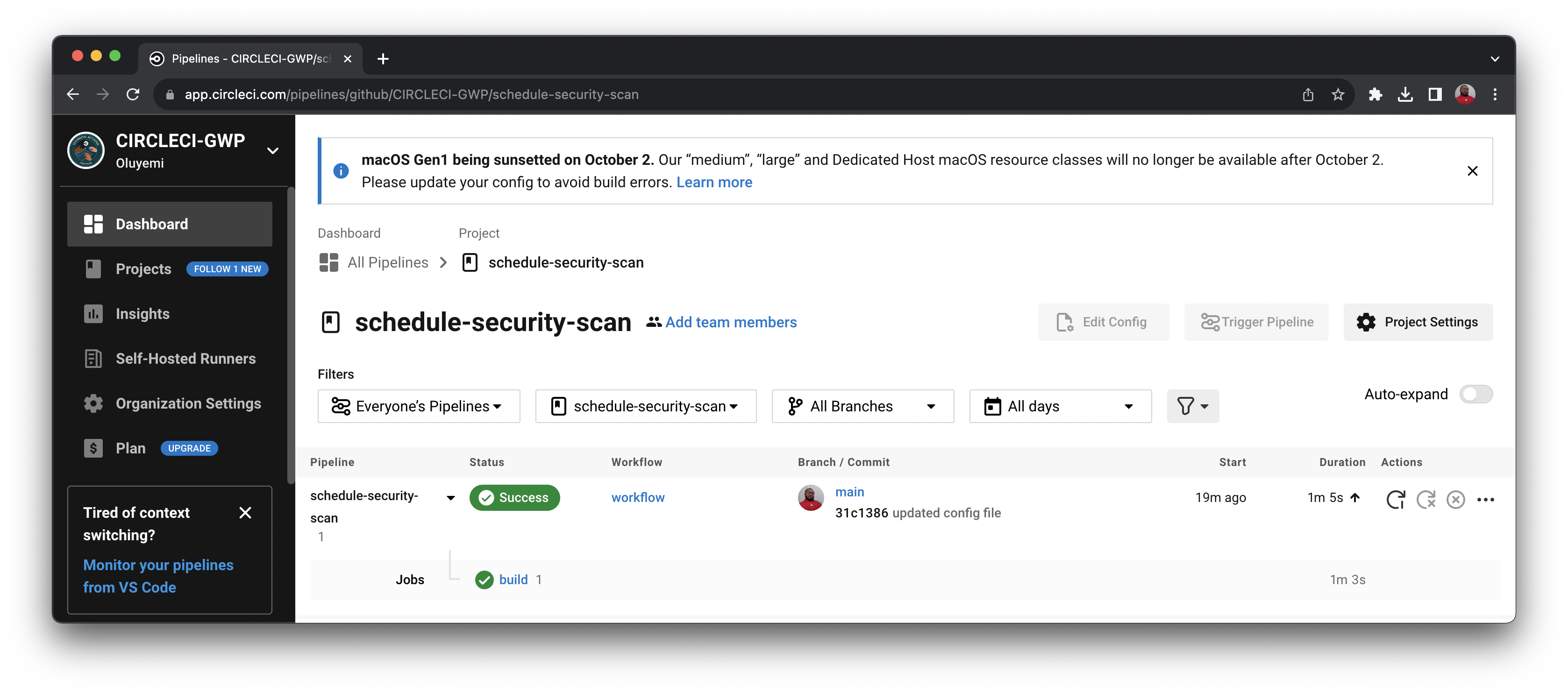 Running regular security scans with scheduled pipelines | CircleCI