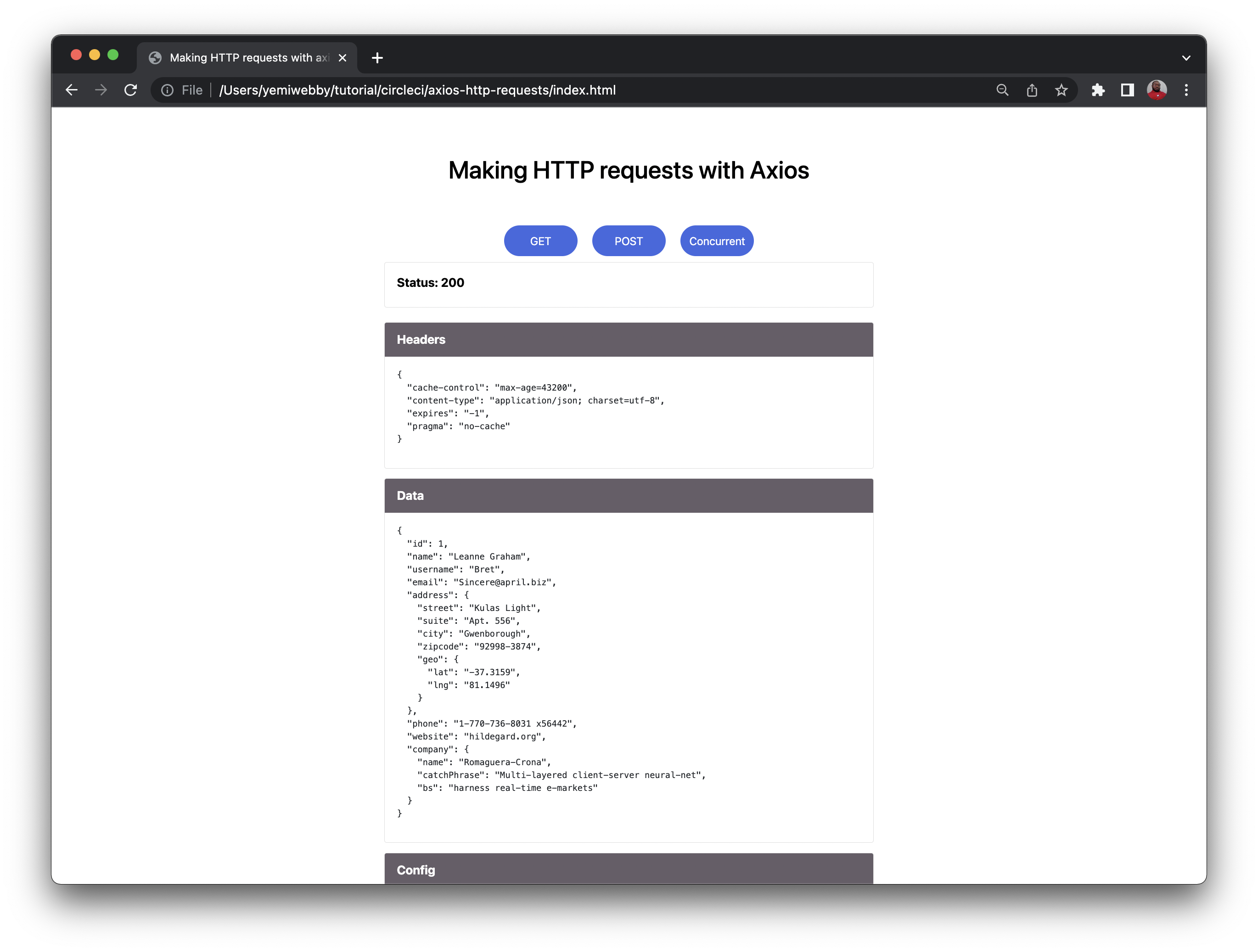 Making HTTP requests with Axios | CircleCI