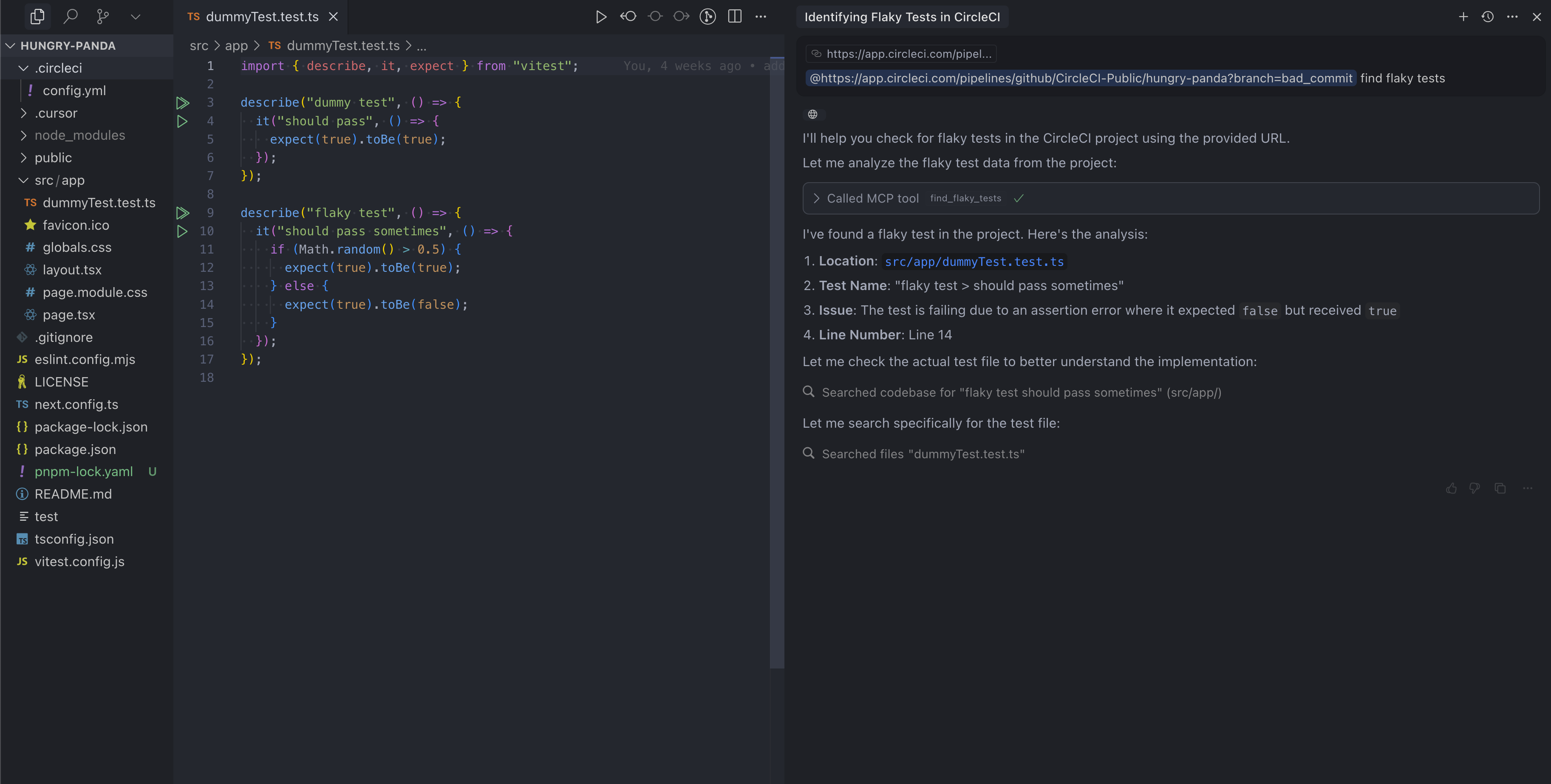 Fix flaky CI tests by chatting with your IDE