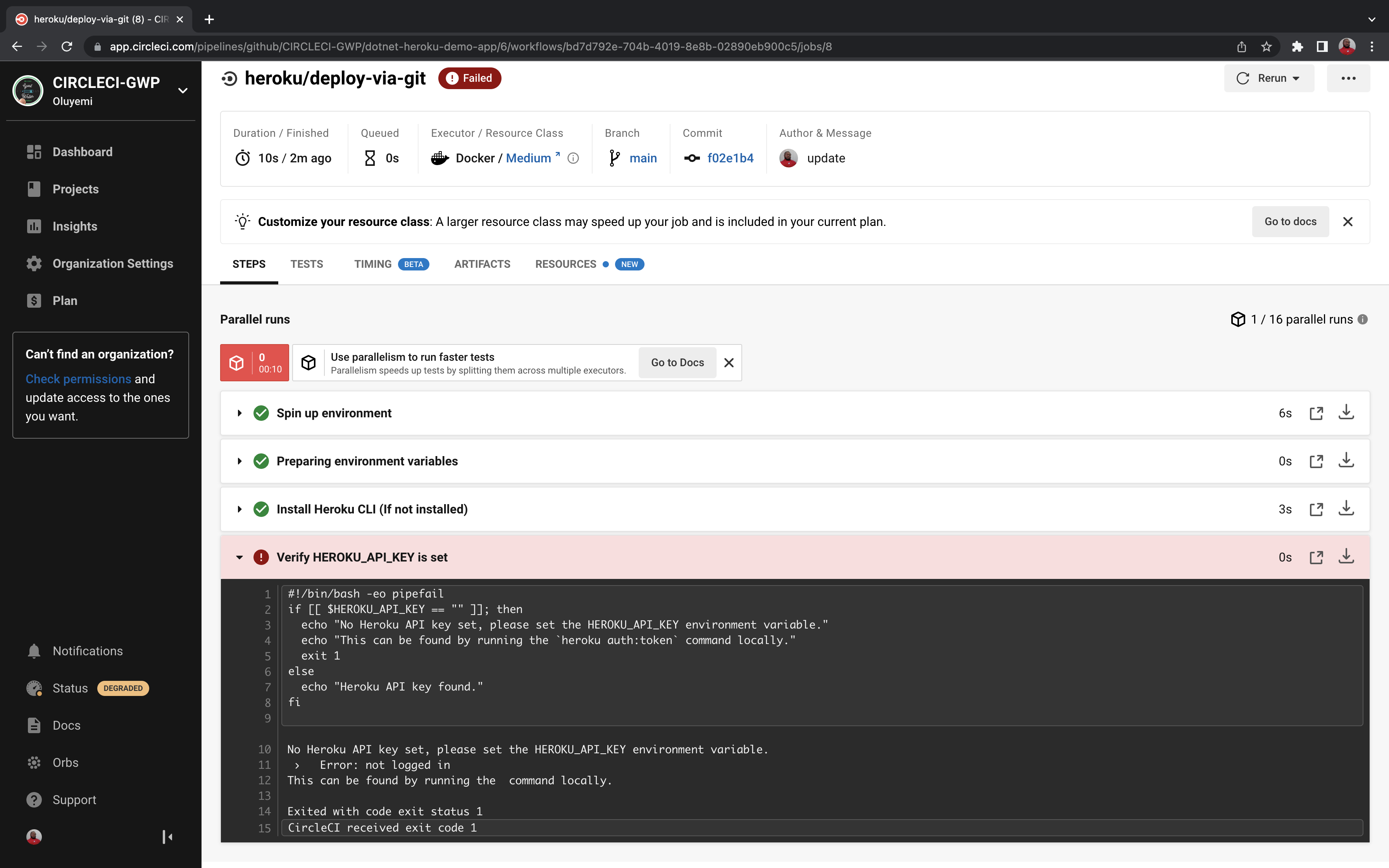 Automate deployment of ASP.NET Core apps to Heroku - CircleCI