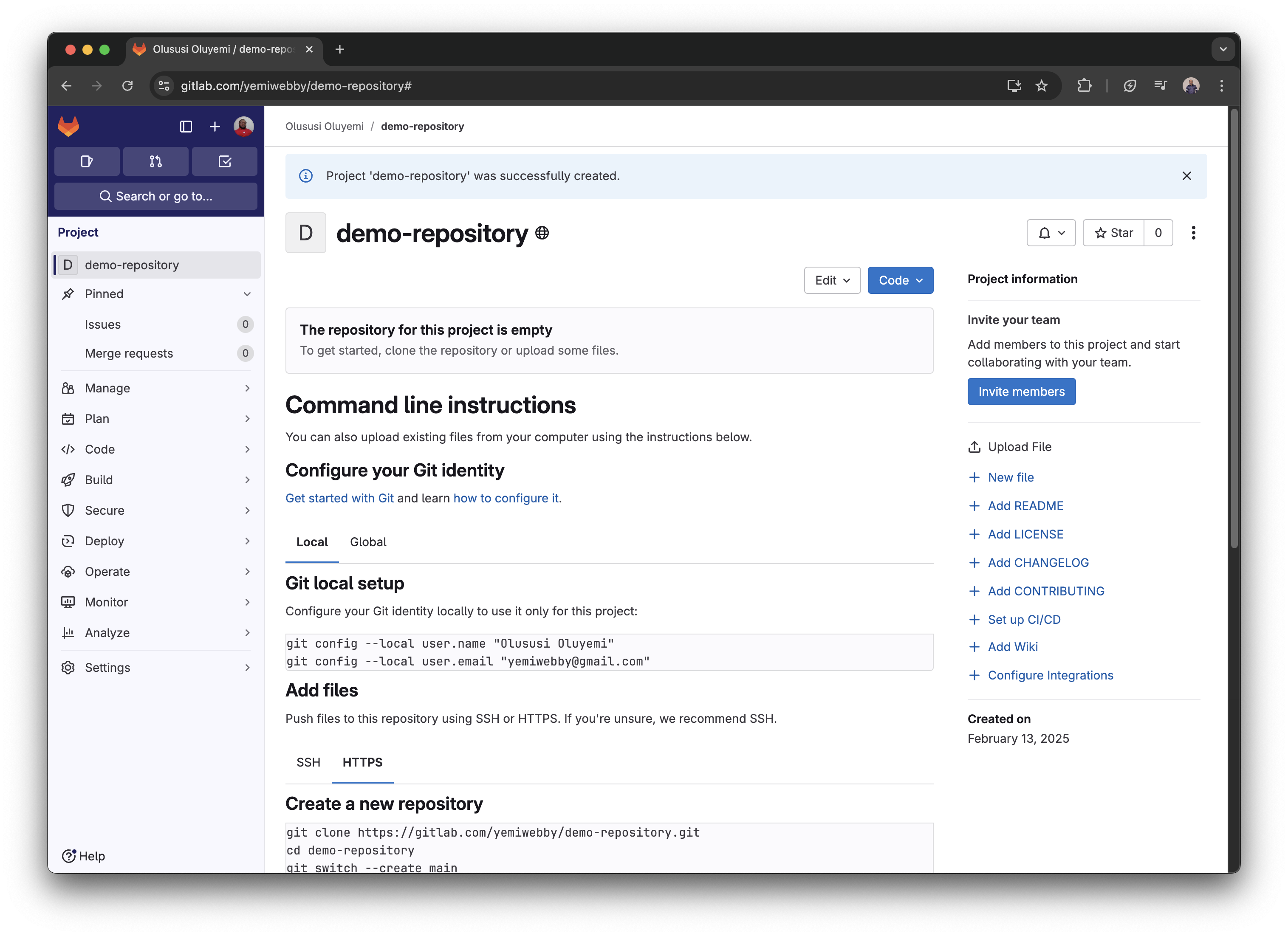Pushing a project to GitLab | CircleCI