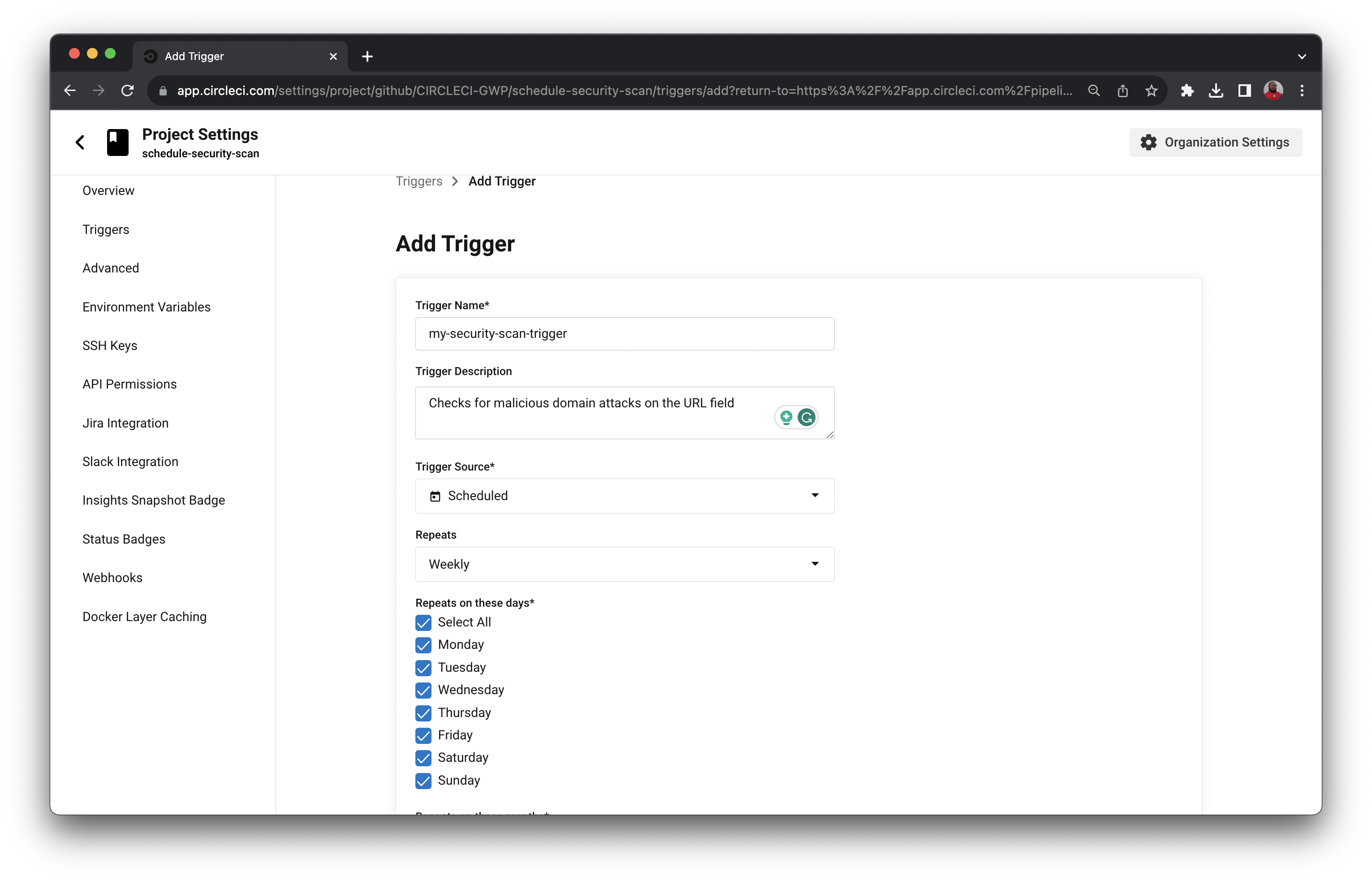 Running regular security scans with scheduled pipelines | CircleCI