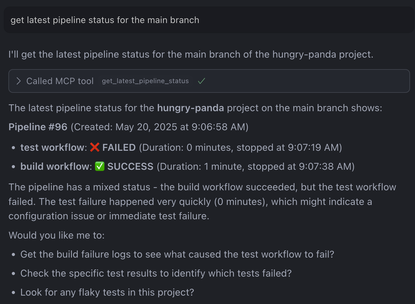 Check the status of your CircleCI pipeline without leaving your IDE