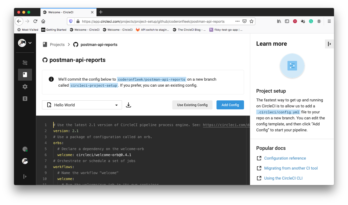 Building Postman test reports | CircleCI