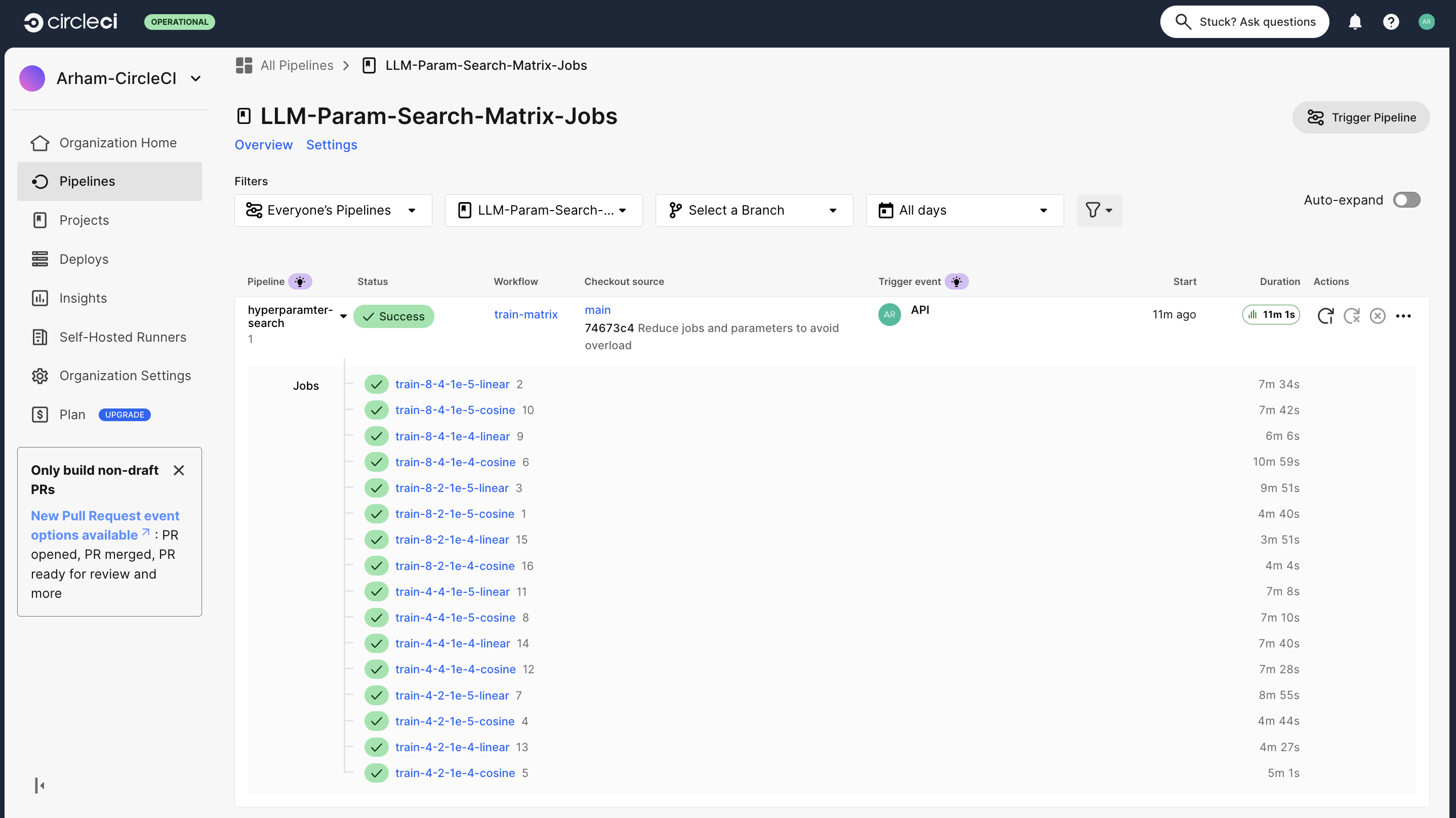 Hyperparameter tuning for LLMs using CircleCI matrix workflows | CircleCI