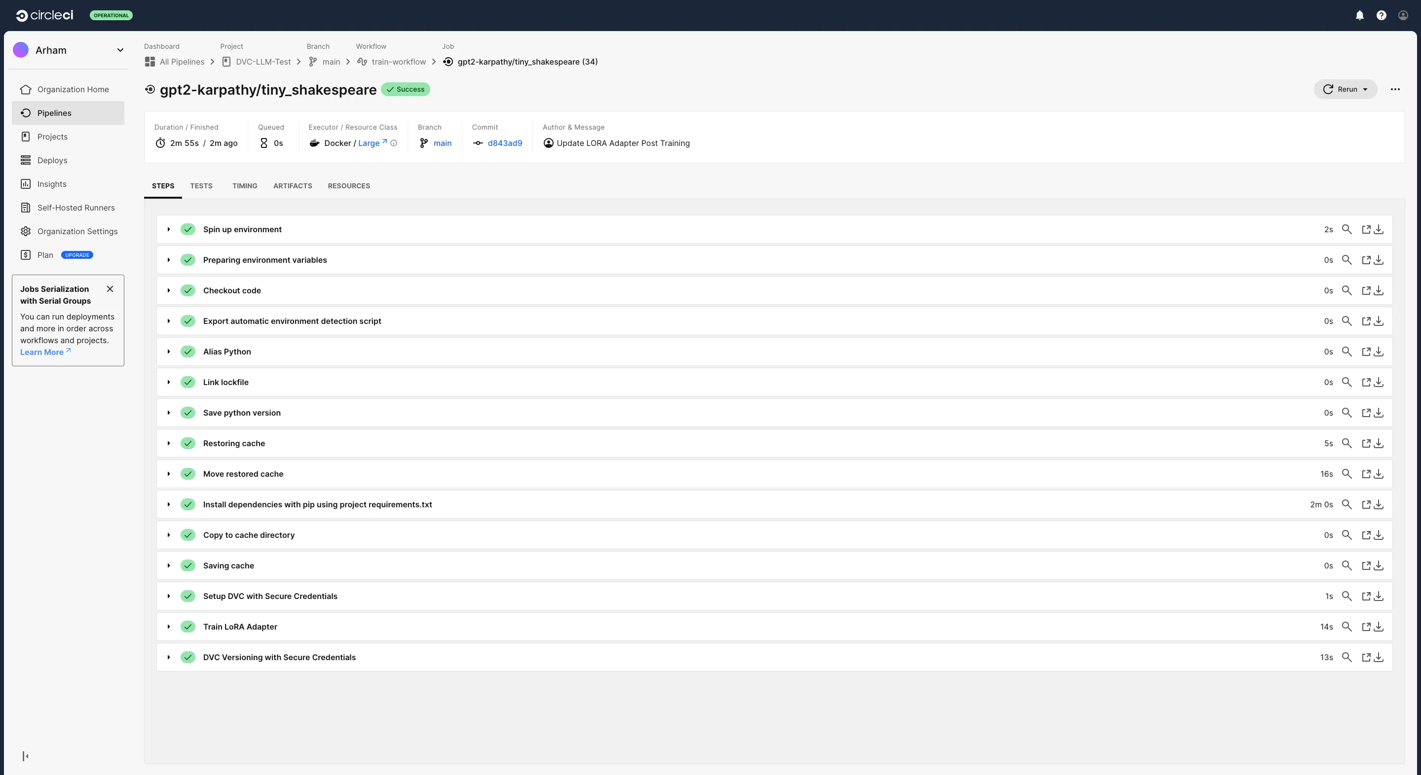 Automated version control for LLMs using DVC and CI/CD - CircleCI